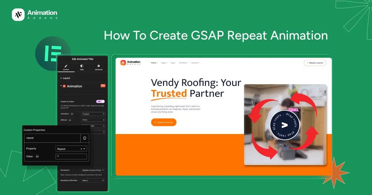 How to Create GSAP Repeat Animation in Elementor